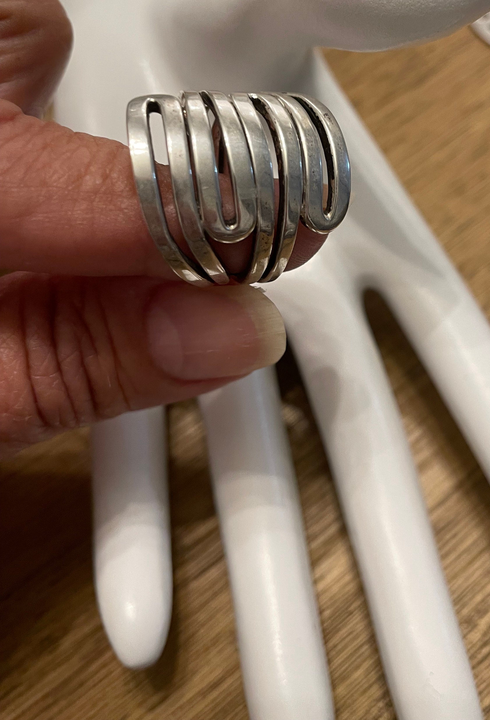 Retired Silpada Sterling Modernist Ring Maze Ring Size 10.75 - Etsy