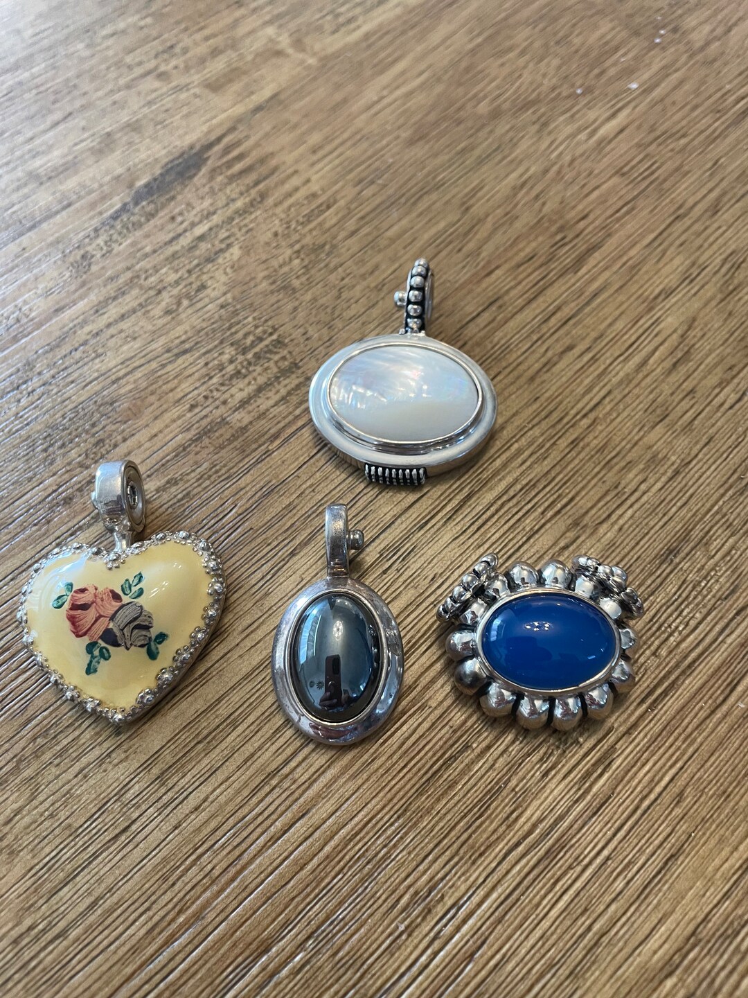Joseph Esposito ESPO Sterling Snap Pendants Choice Hematite, MOP, Dyed ...