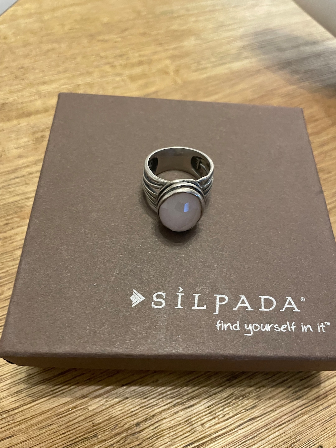 SILPADA Pink Rose Quartz 925 Sterling Silver Ring Size 7.75 Bridal ...