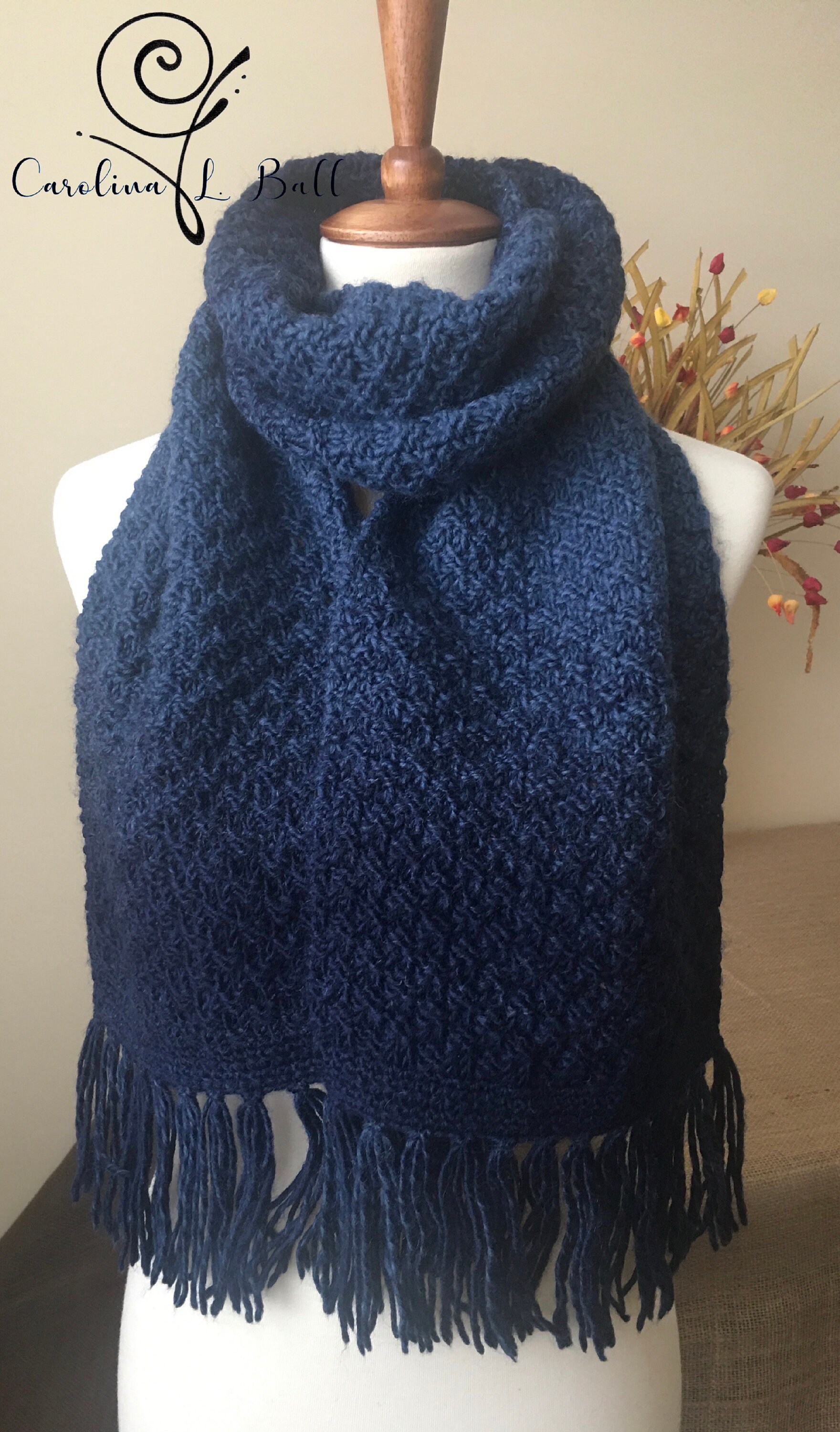 Blue Scarf and Hat Set shades of Blue, Autumn, Winter, Unique - Etsy