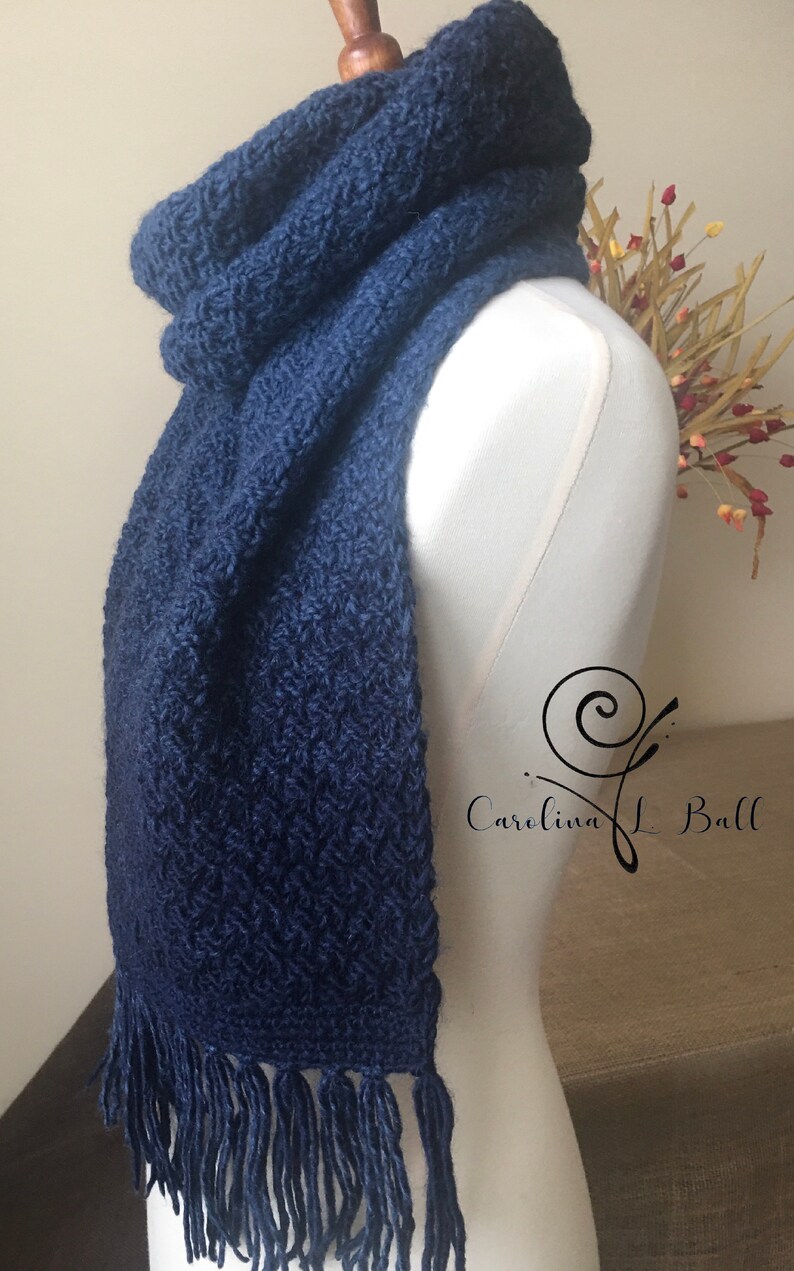 Blue Scarf and Hat Set shades of Blue, Autumn, Winter, Unique - Etsy