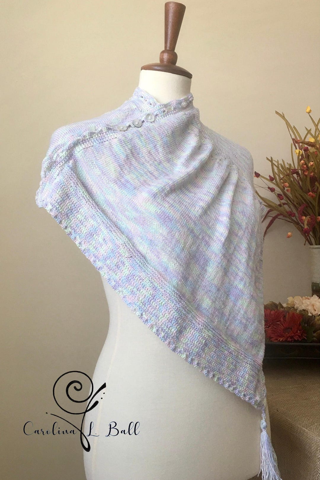 Asymmetrical Collar Accessory Accent, Spring Summer, Knitted, Light ...