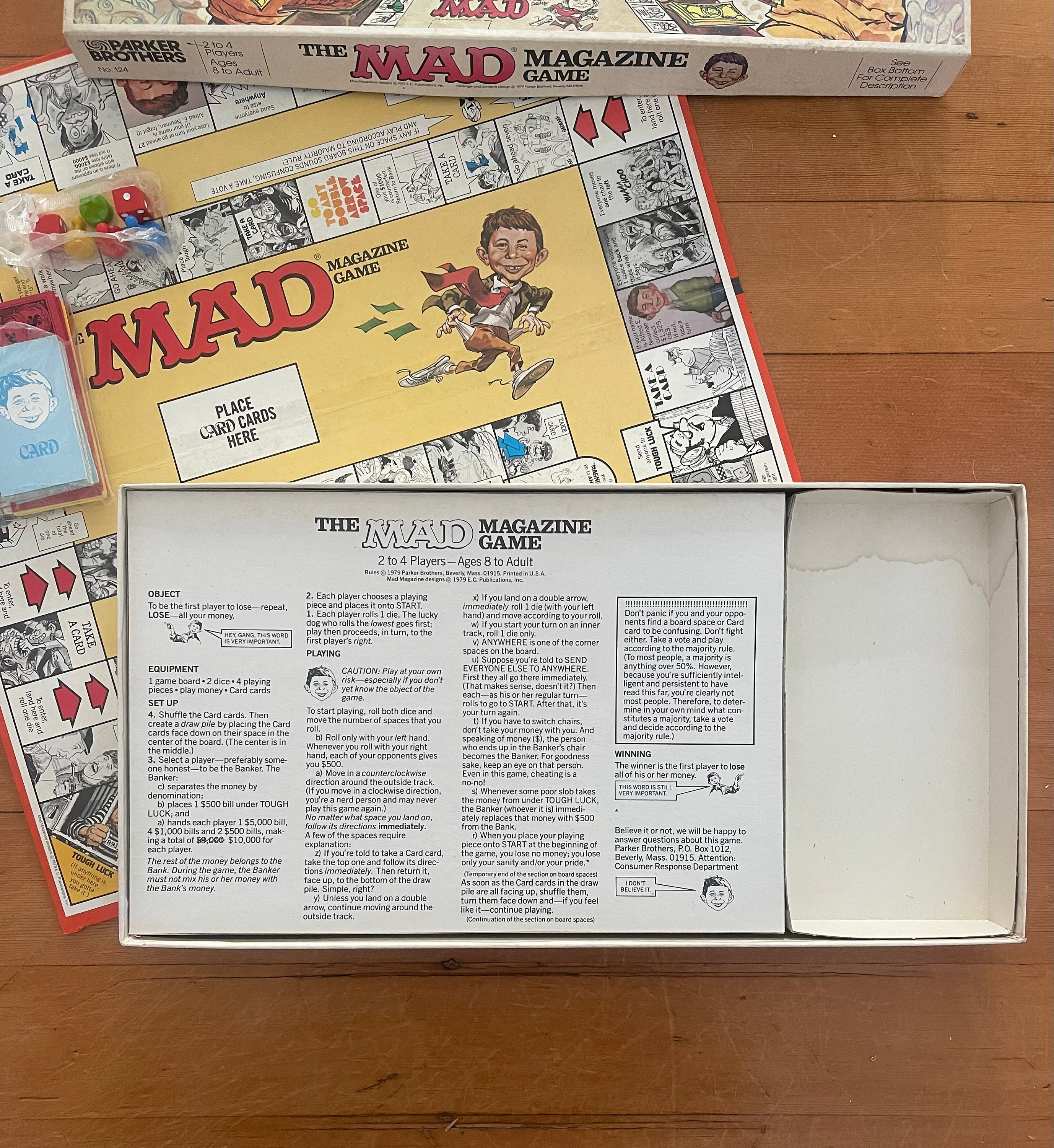 Vintage 1979 the Mad Magazine Board Game Parker Brothers COMPLETE Open ...