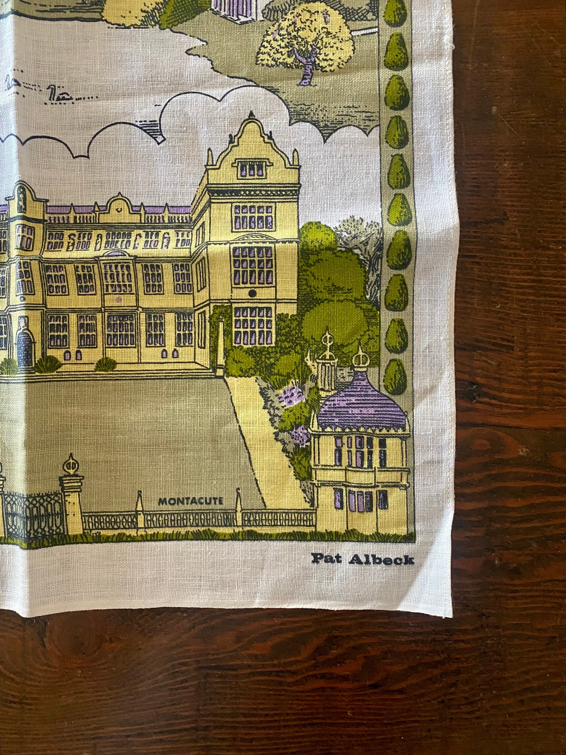 Vintage the National Trust in Wessex Pat Albeck Tea Towel 30.5 X 19.5 ...