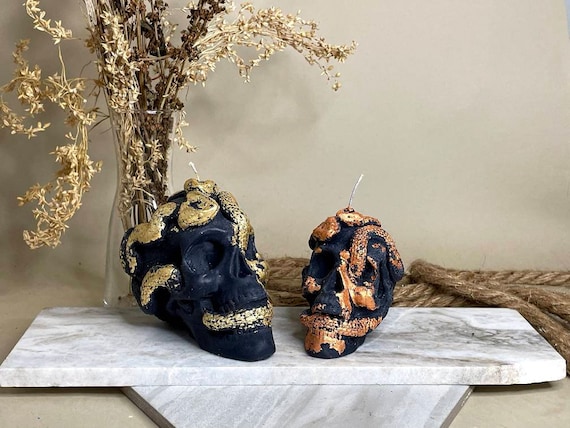 Snake Skull Candle Halloween Decor Gift - Etsy