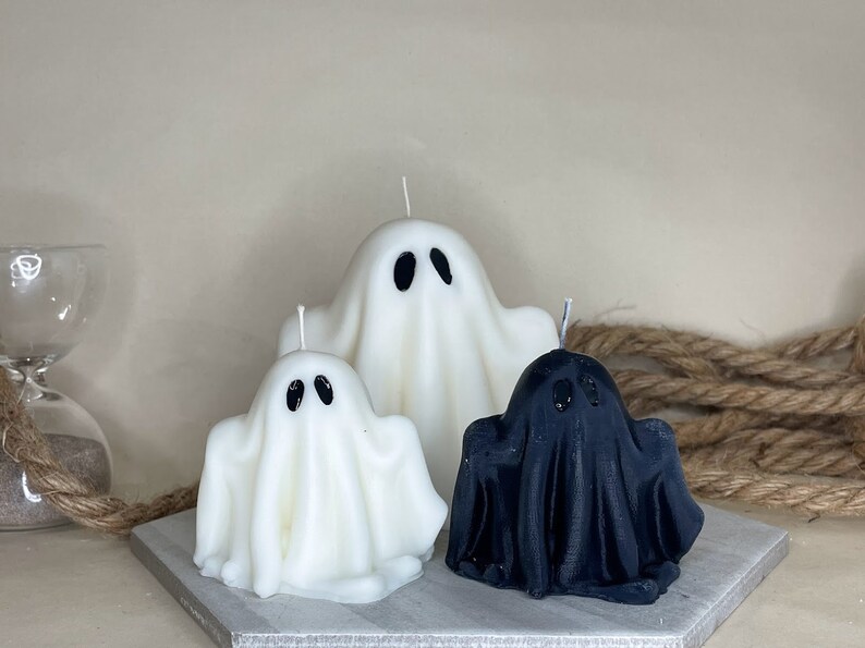 Large Ghost Candle Decor Gift Halloween - Etsy