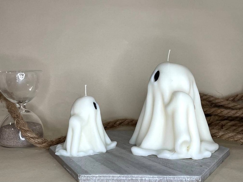 Large Ghost Candle Decor Gift Halloween - Etsy