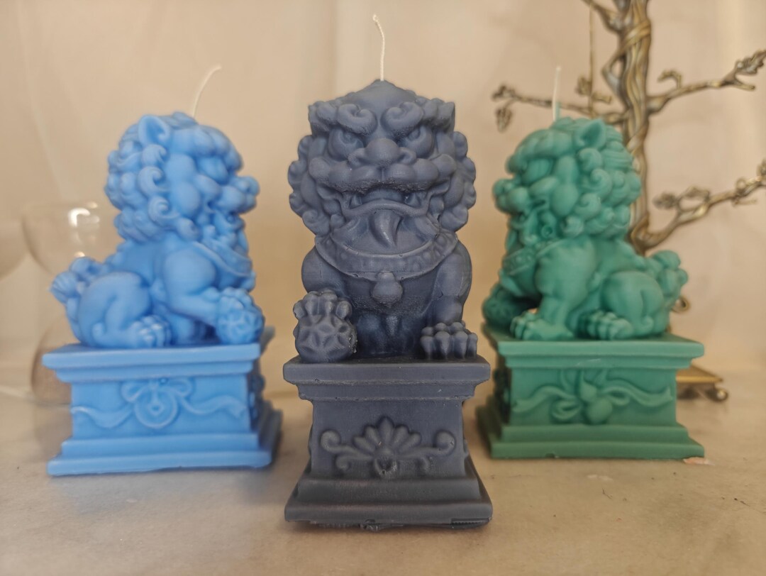Foo Dog Chinese Large Lion Candle | Scented - Etsy