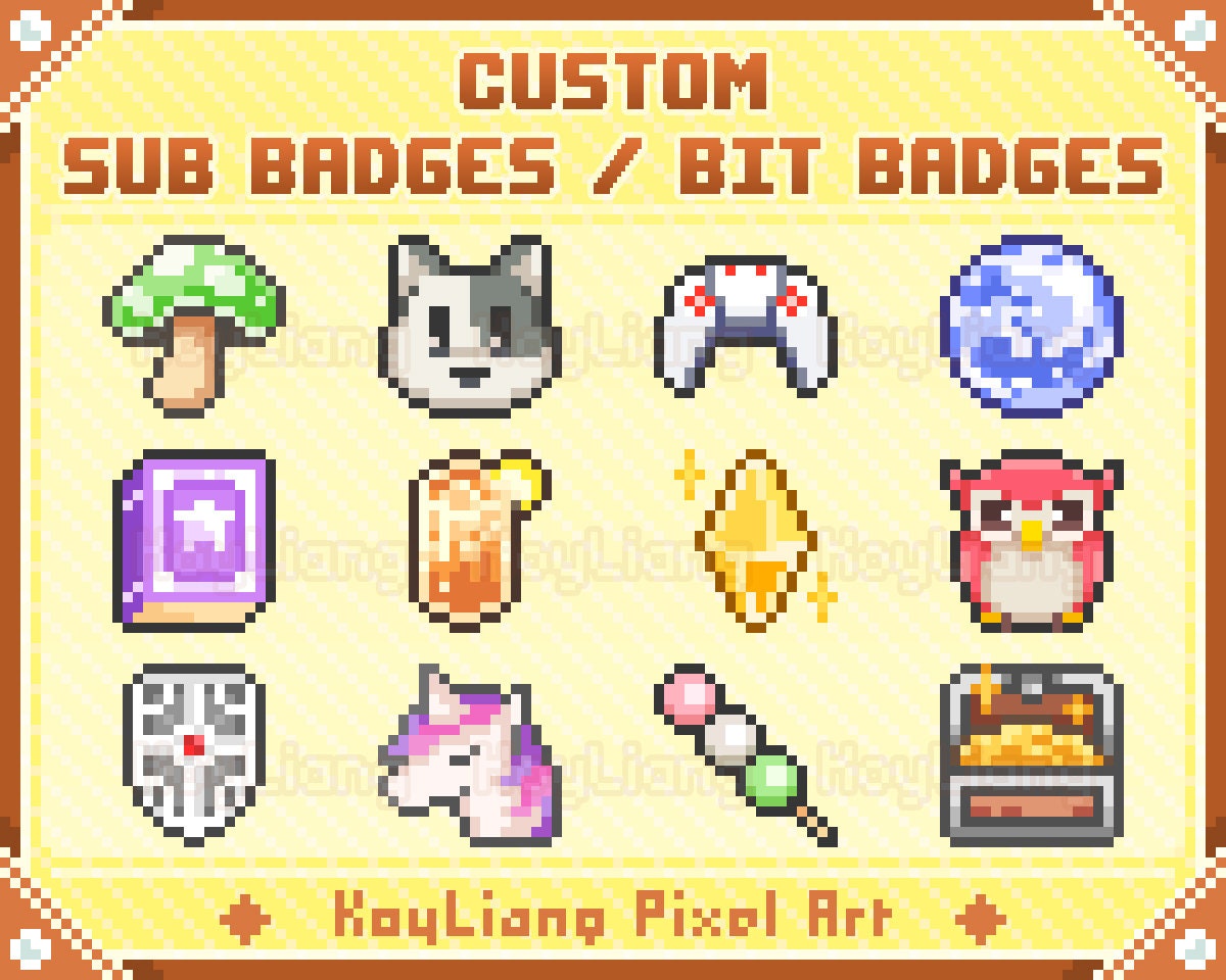 Art & Collectibles Digital Bit Badges for Twitch Pixel Teddy Sub Badges ...