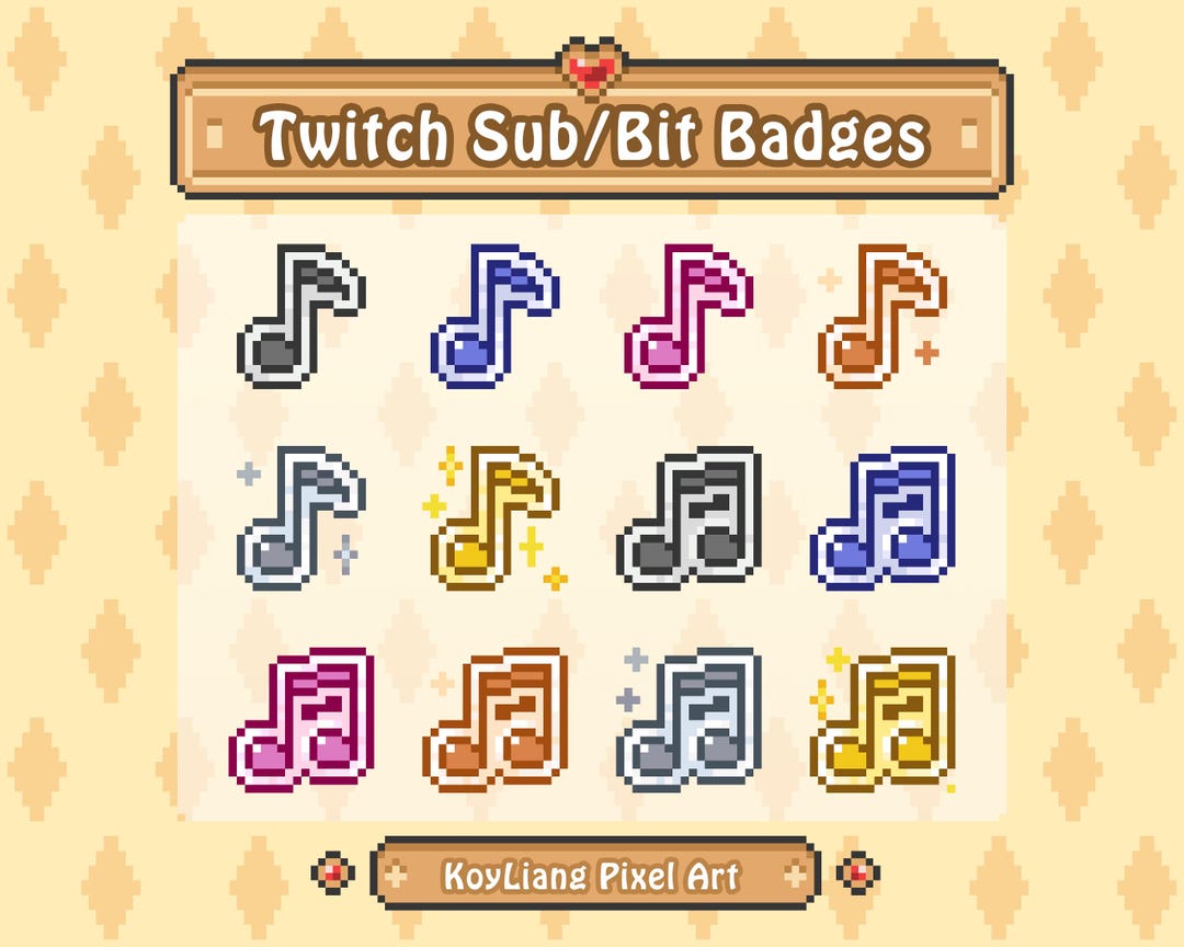 Music Sub Badges for Twitch, DJ Streamer Assets, Youtuber Graphics ...