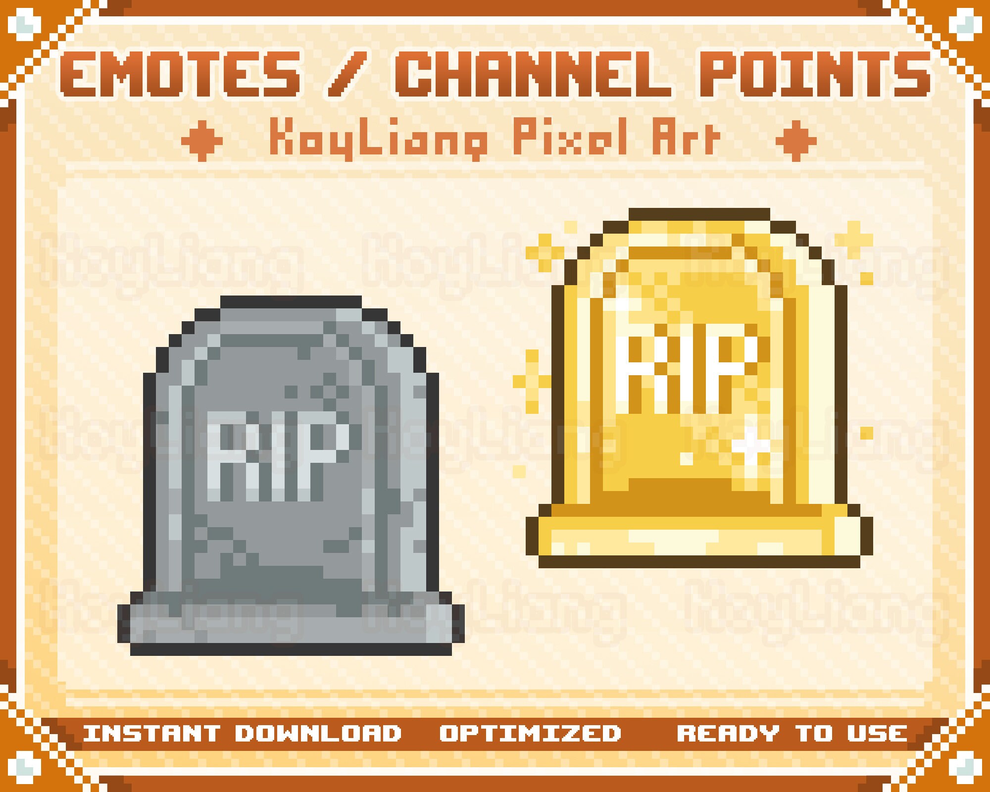 Twitch Emotes With RIP Gravestone Funny Pixel Icons for - Etsy