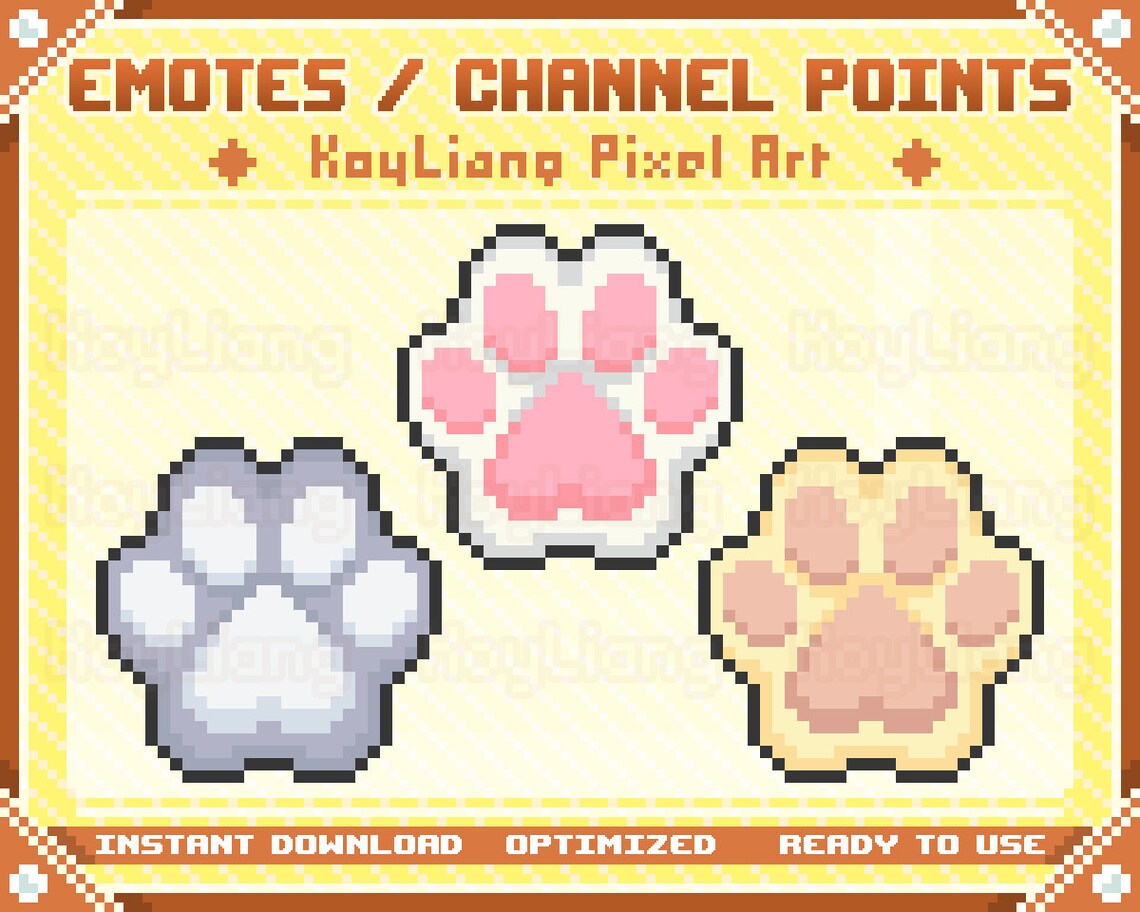 Cute Paw Emotes for Twitch Streamer to Reward Subscriber and - Etsy