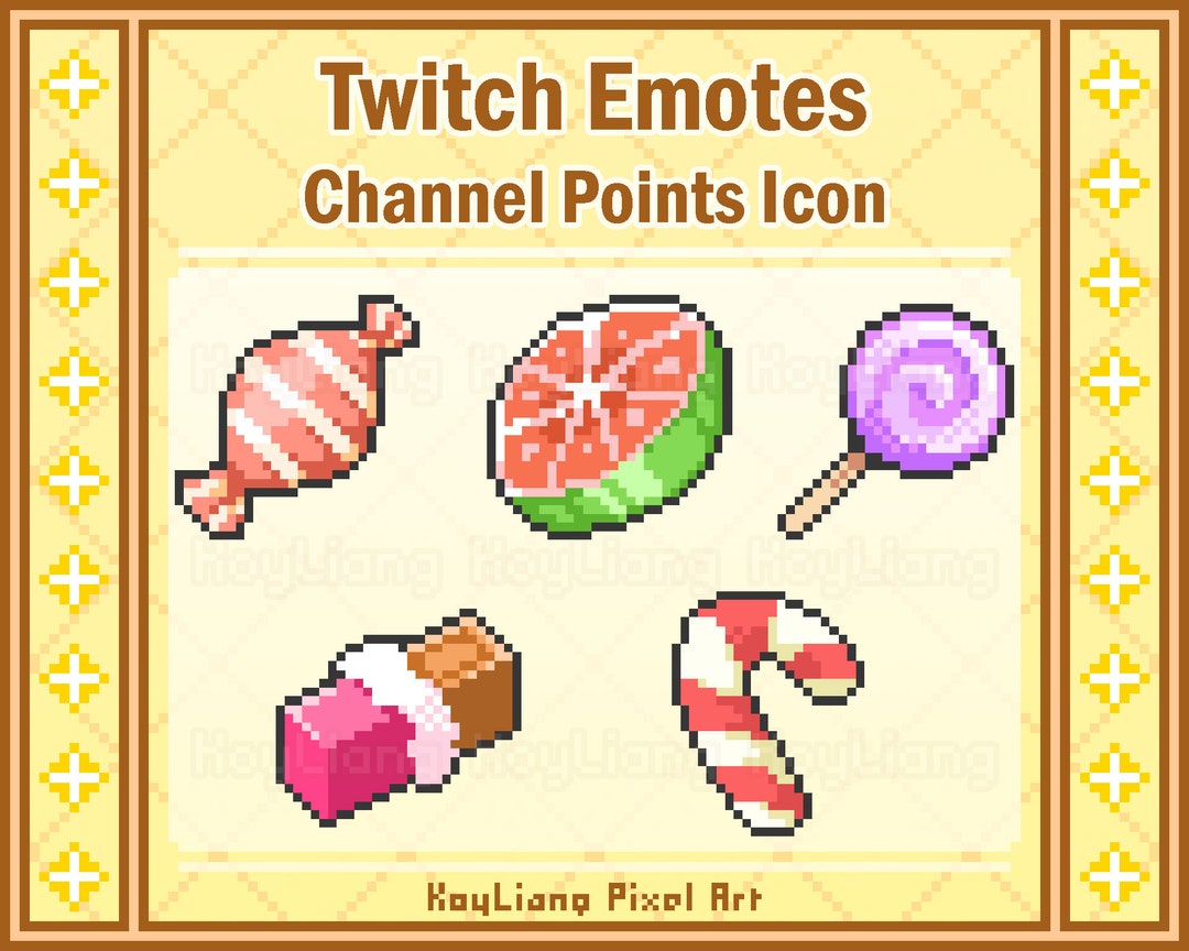 Candy Emotes for Twitch Streamer in 8bit Pixel Style, Sweet Channel ...
