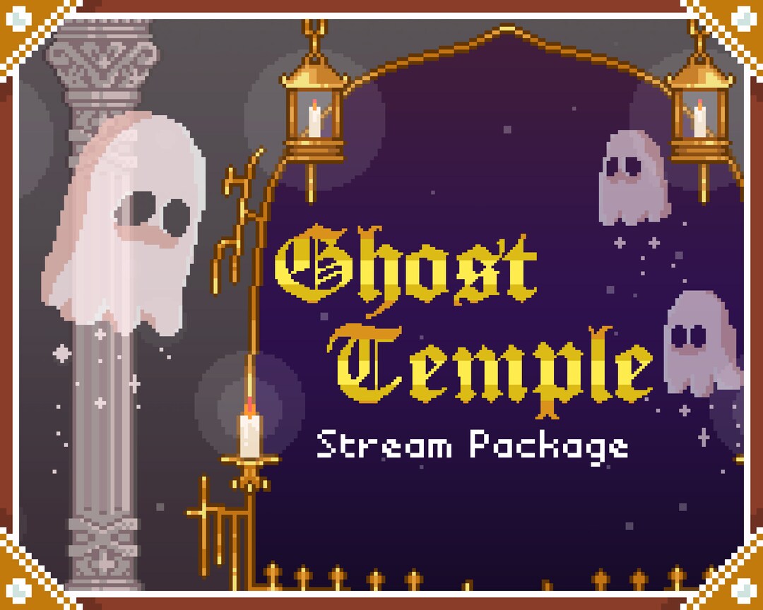Twitch Stream Package With Spooky Ghost Design, Retro Pixel Art Style ...