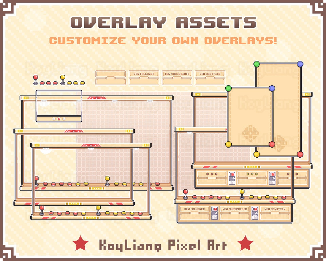 Twitch Retro Overlay With Arcade Game Machine in 8bit Pixel - Etsy