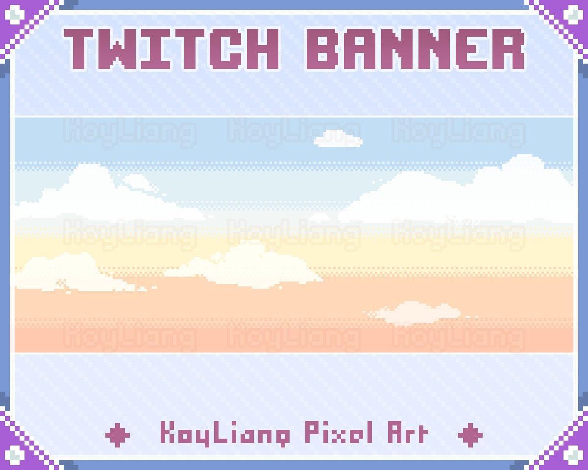 Twitch Banner in Cute Pixel Style for Stream Channel Set Up - Etsy