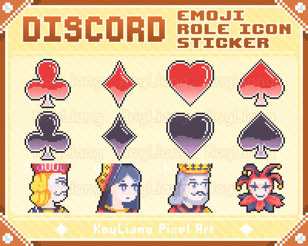 Discord Stickers Pack With Poker Suits, Premade Role Icons and Emoji ...