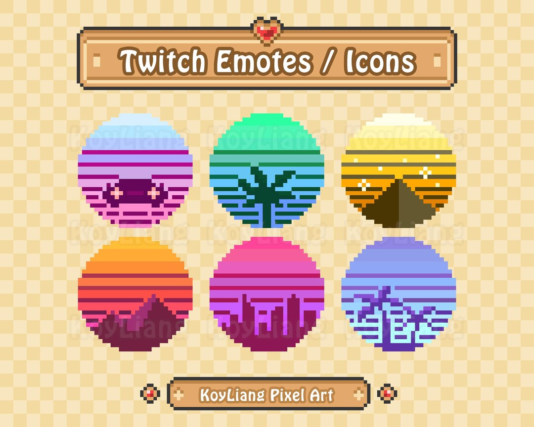 8bit Pixel Twitch Emotes: Synthwave Retrowave Icons - Etsy UK
