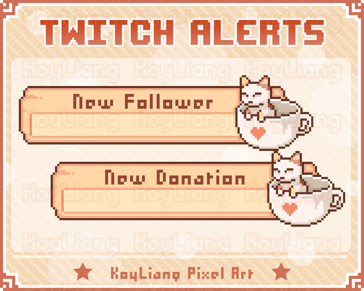 Twitch Cat Alerts Pack for Streamer in 8bit Pixel Style New - Etsy
