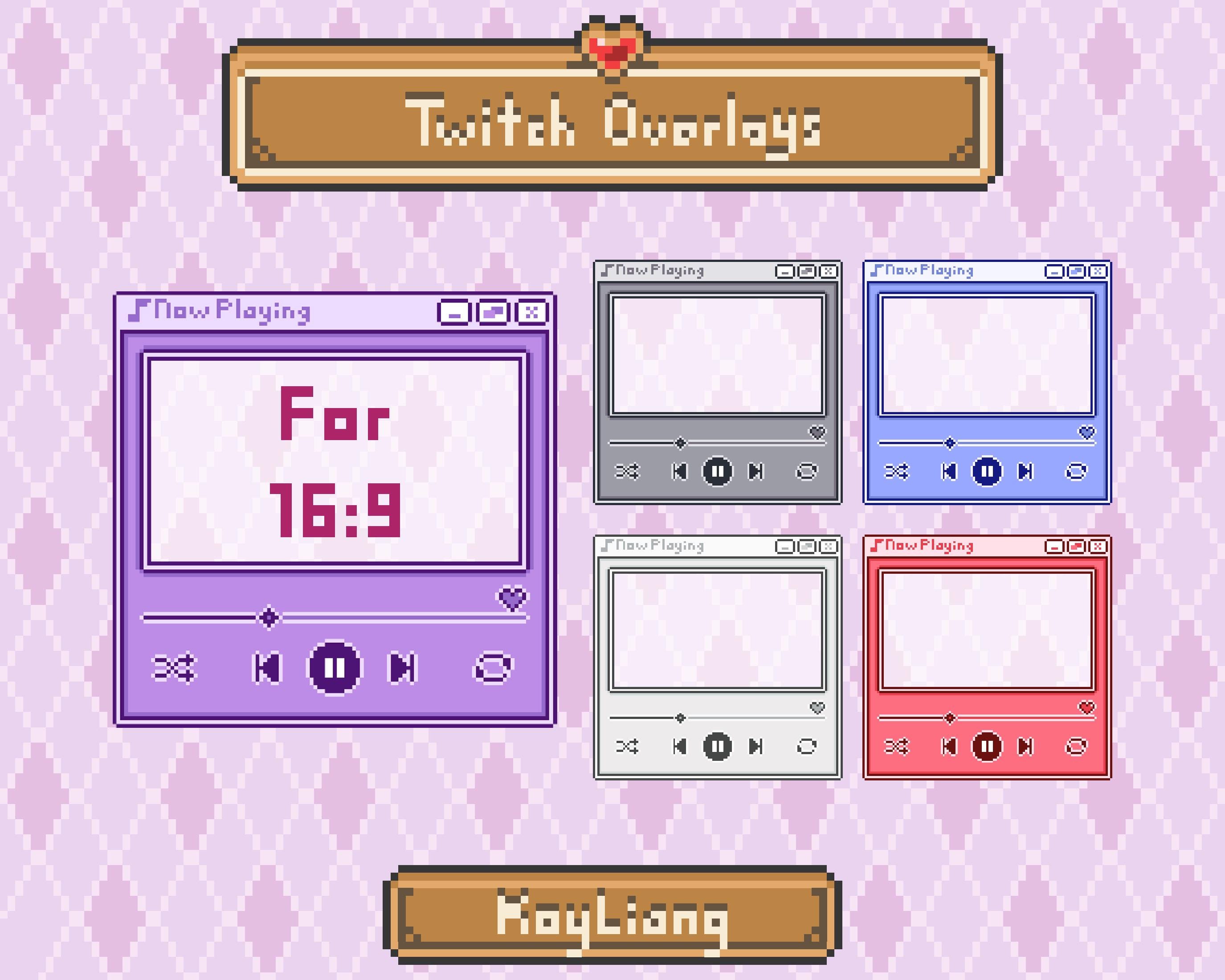 Cute Overlays for Twitch Streamer, Webcam Border With Music Player ...