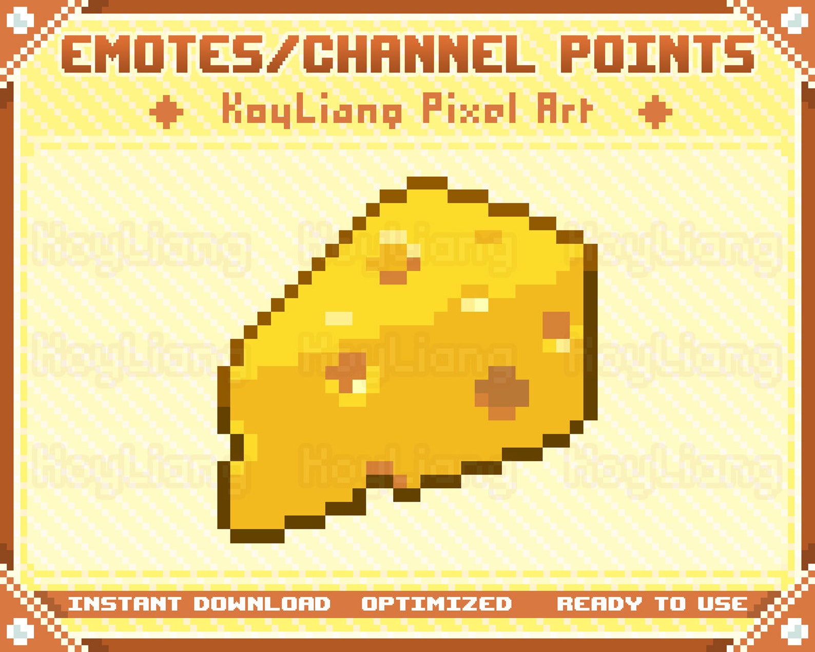 Cheese Emote or Channel Points Icon for Twitch Streamer in Cute 8bit ...