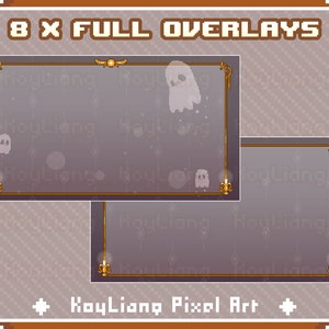 Haunted Stream Overlays for Twitch, Spooky Theme, Pixel Ghost, Webcam ...