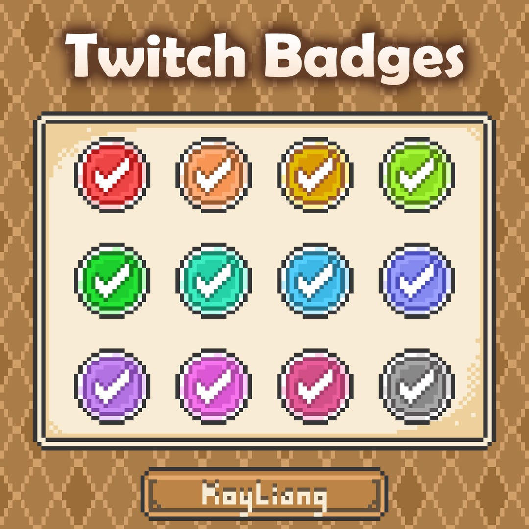 Simple Verified Logo - Twitch Subscriber Badges, Pixel Art Tick Sub ...