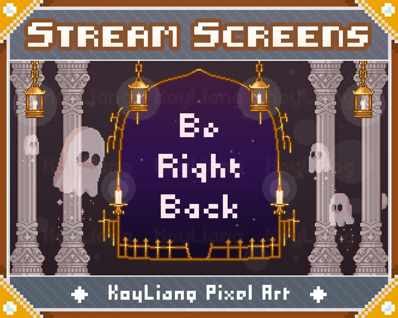 Animated Twitch Screens With Spooky Ghost Cute Pixel Art - Etsy