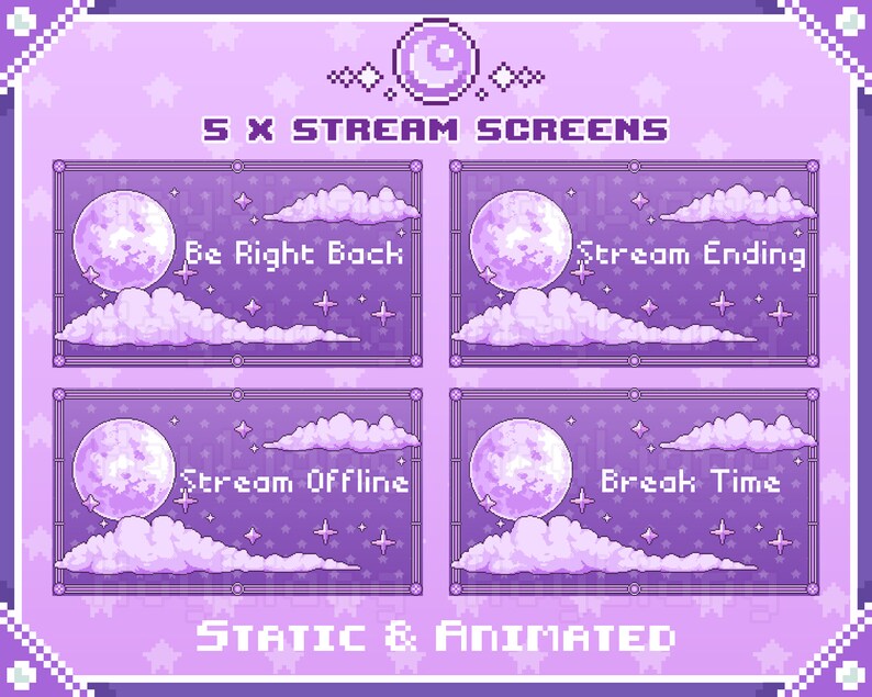 Stream Package for Twitch Channel in Cute Pixel Style Dreamy - Etsy