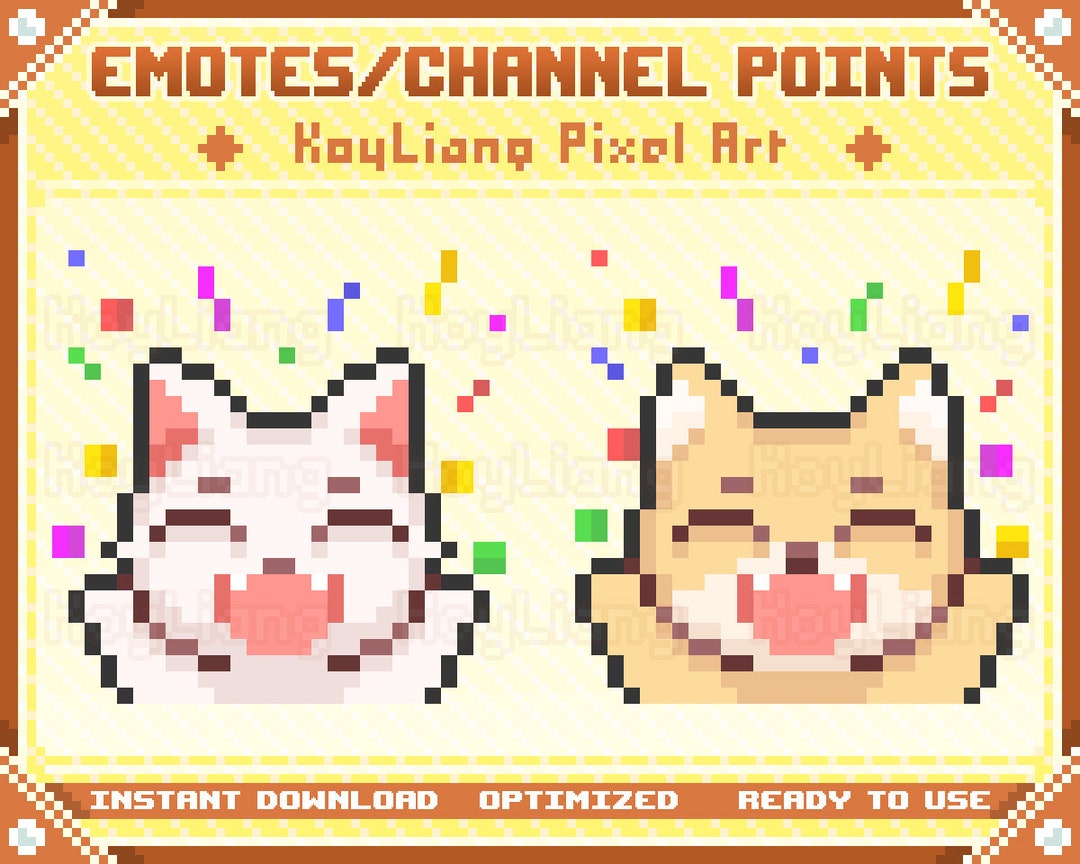 Happy Emotes for Twitch in Cute 8 Bit Style / Celebration - Etsy