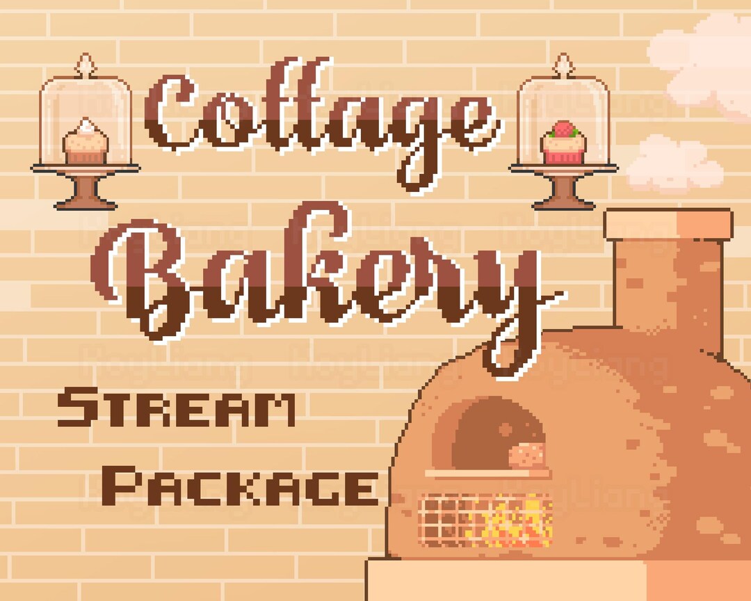Pixel Art Stream Package: Bakery Theme Overlays, Twitch Alerts, Channel ...