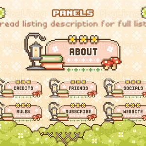 Cottagecore Twitch Bundle: Pixel Art Overlays & Panels, Cozy Natural ...
