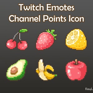 Fruit Emotes Package Digital Download, Apple Emote in Pixel Art Style ...