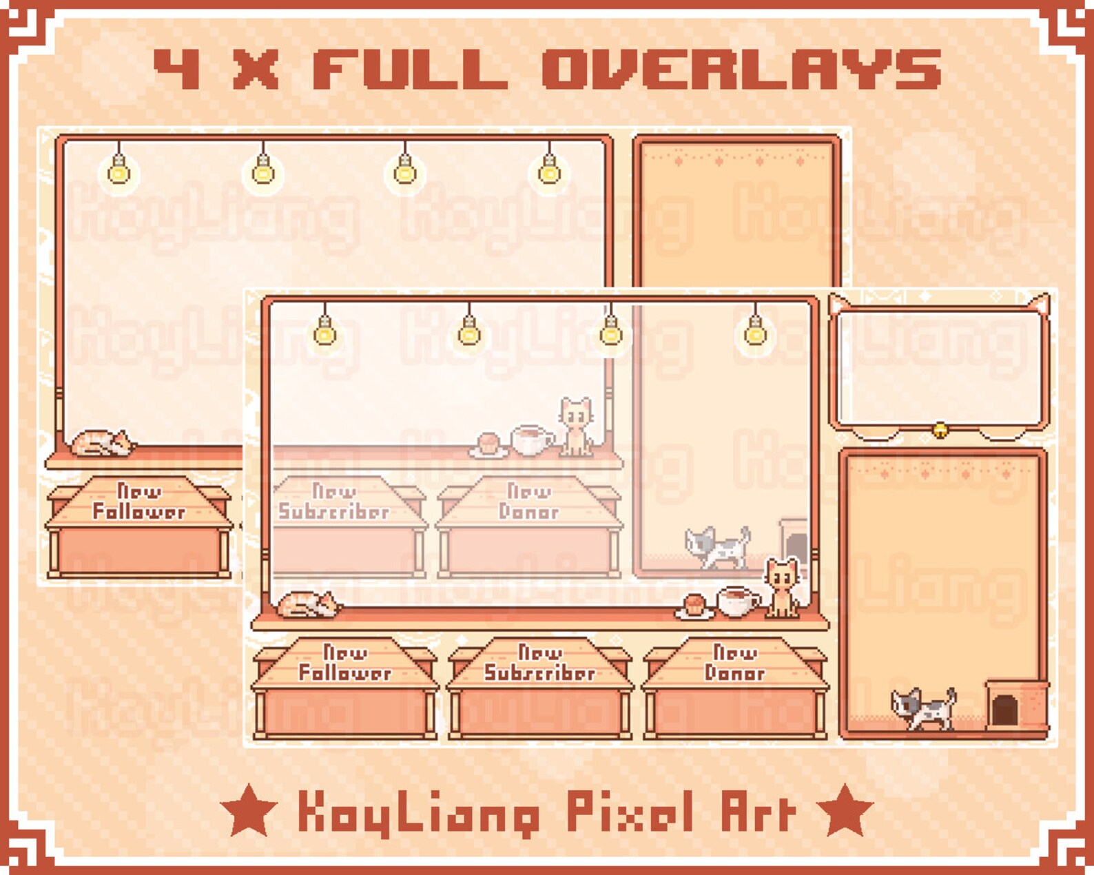 Cozy Twitch Overlay Package for Streamer in Cute 8bix Pixel - Etsy