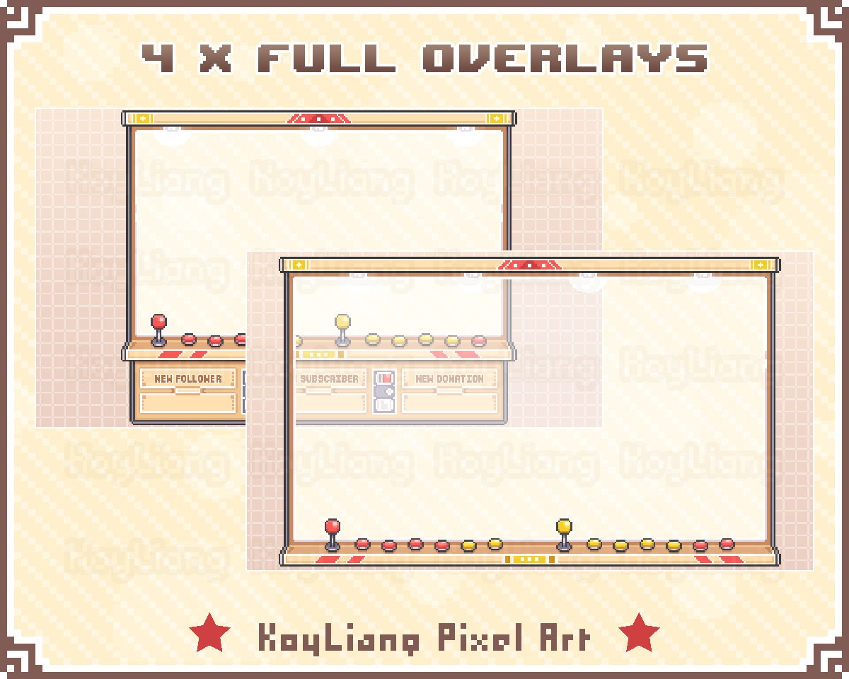 Twitch Retro Overlay With Arcade Game Machine in 8bit Pixel - Etsy