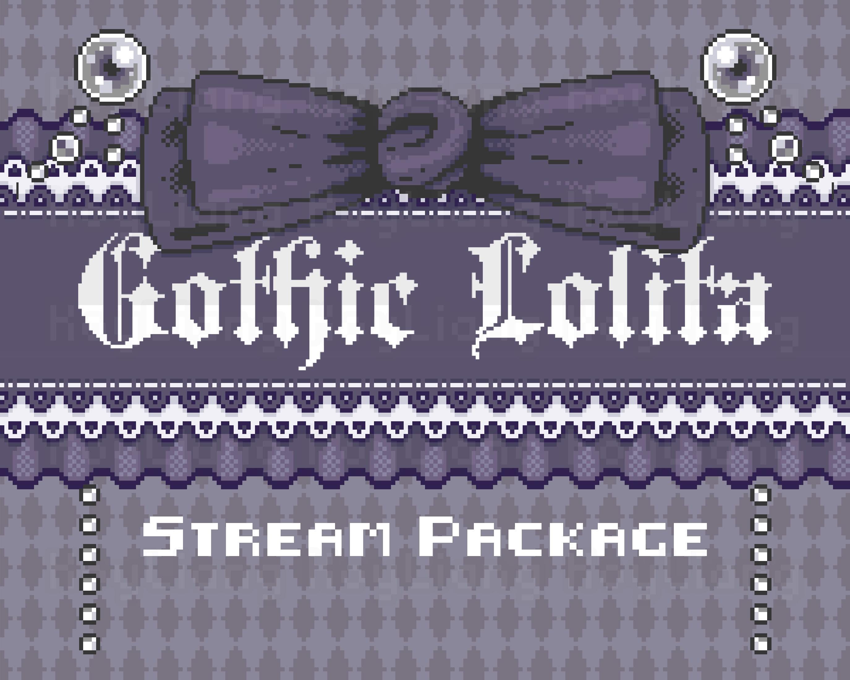 Twitch Stream Package - Animated Screen, Pixel Overlays Bundle, Gothic ...