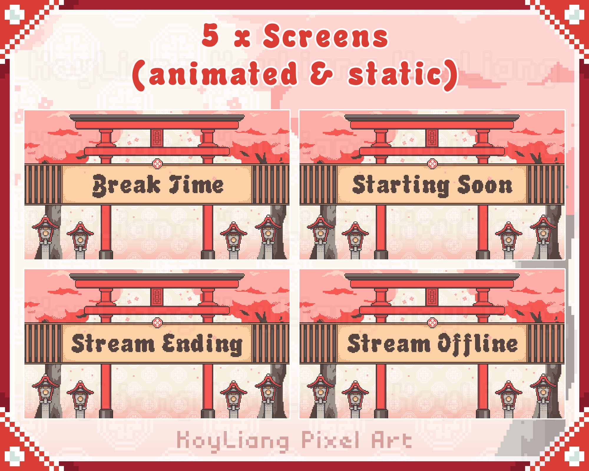 Japanese Style Stream Package for Twitch Channel Set Up All - Etsy Hong ...