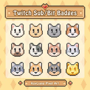 Dog Sub Badges for Twitch Channel - 8bit Pixel Puppies, Cute Animal Bit ...