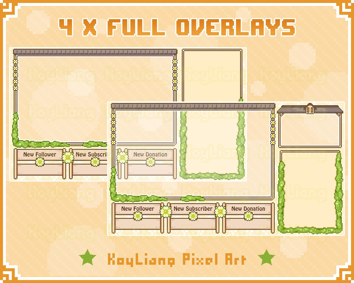 Aesthetic Cottagecore Overlays for Twitch Streaming in Cute - Etsy