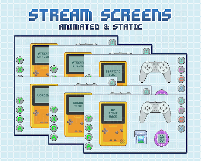 Retro Pixel Gaming Stream Package: Overlays, Alerts, Screens, Panels - Etsy