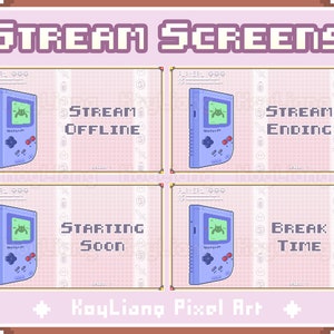 Animated Stream Screens Package in Cute Pixel Style, Twitch Background ...