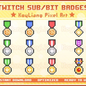 Twitch Bit Badges in 8bit Pixel Style Military Medals of - Etsy
