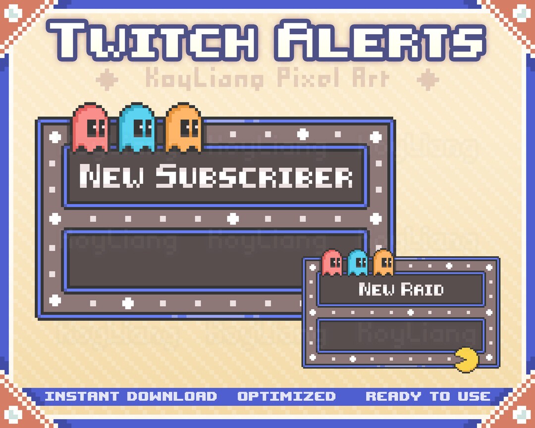 Twitch Alert Pack in Arcade Gaming Theme - New Follower and Subscriber ...
