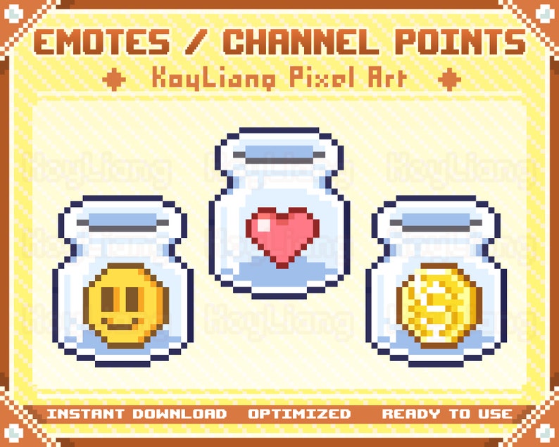 Twitch Tip Jar in Cute Pixel Style for Streamer, Channel Points Icon ...