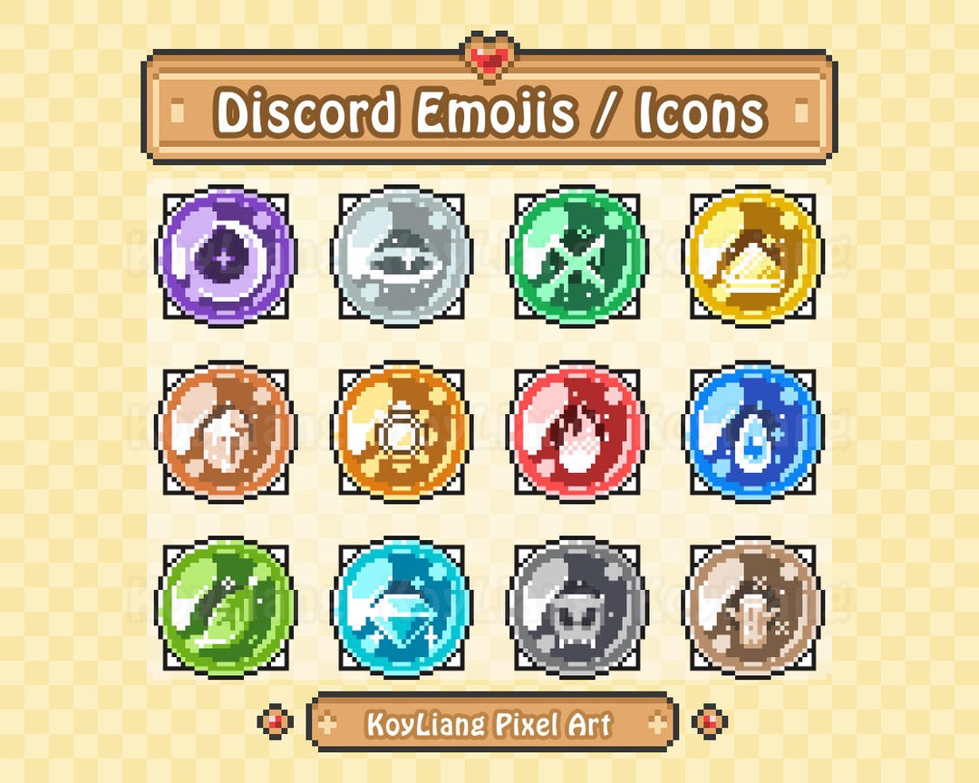 Cool Discord Role Icons and Emojis Package - Pixel Stickers Bundle ...
