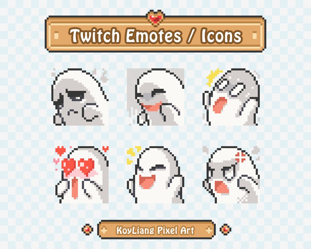 Cute Ghost Emotes With Various Expression in Bundle for Twitch Streamer ...