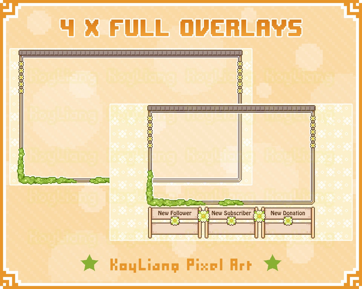 Aesthetic Cottagecore Overlays for Twitch Streaming in Cute - Etsy