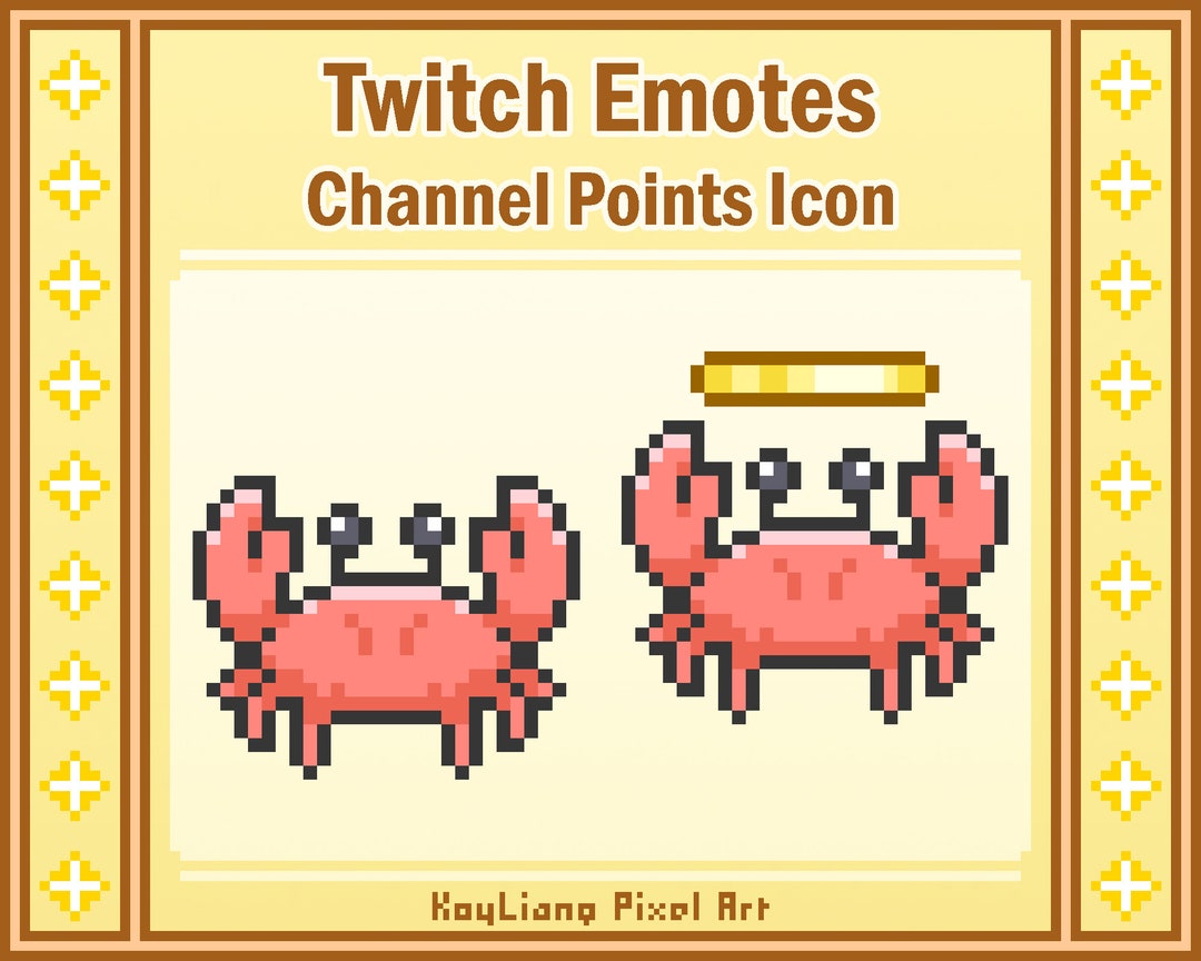 Holy Crab Emotes for Surprise or Shocking Expression in Cute 8bit Style ...