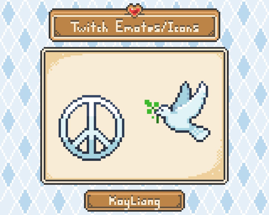 Twitch Emotes Pack - Peace Signs & Symbols, Pixel Channel Points Icon ...
