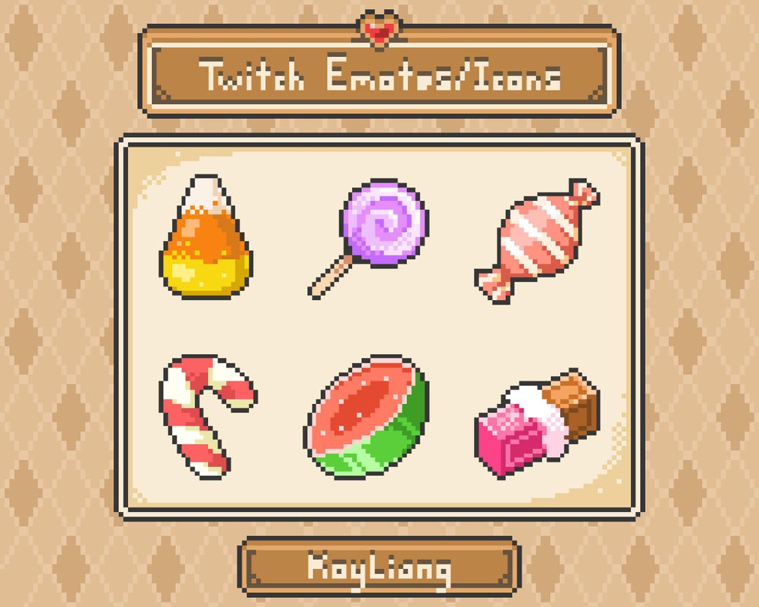 Sweet Candy Emotes - Twitch Pixel Art Emote, Channel Points Icon - Etsy UK
